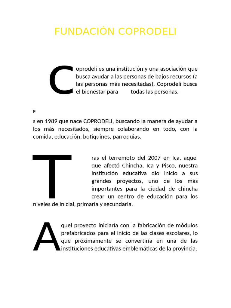 Fundación Coprodeli | PDF