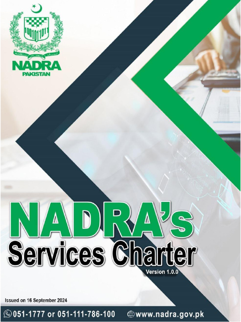NADRA Services Charter 1.0.0 | PDF | Identity Document | Birth Certificate