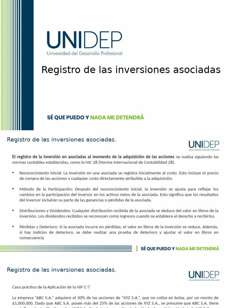 Registro de Las Inversiones en Asociadas | PDF | Compartir (Finanzas) | Contabilidad