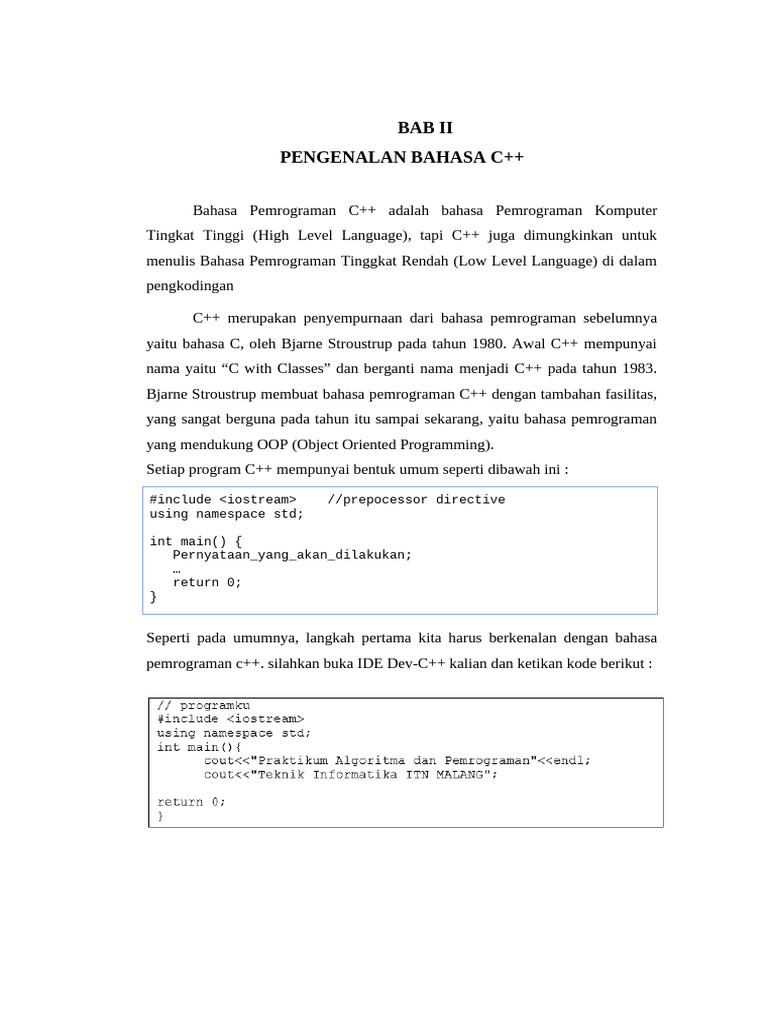 BAB 2 Pengenalan Bahasa C---1 | PDF