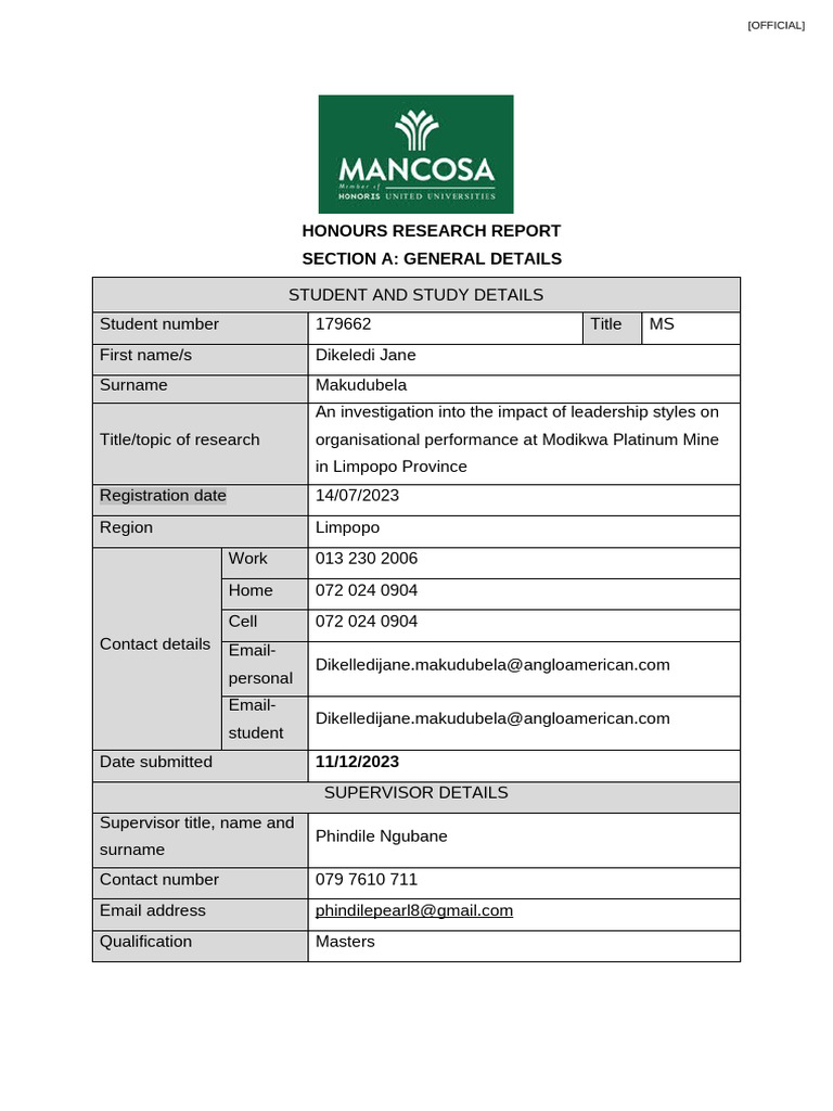 An Investigation Into The Impact of Leadership Styles On Organisational ...