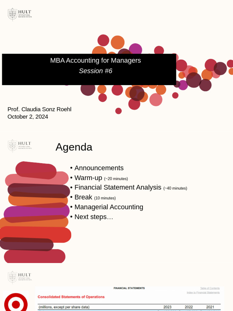MBA A4M Session 6 Oct 2 slides | PDF | Revenue | Balance Sheet