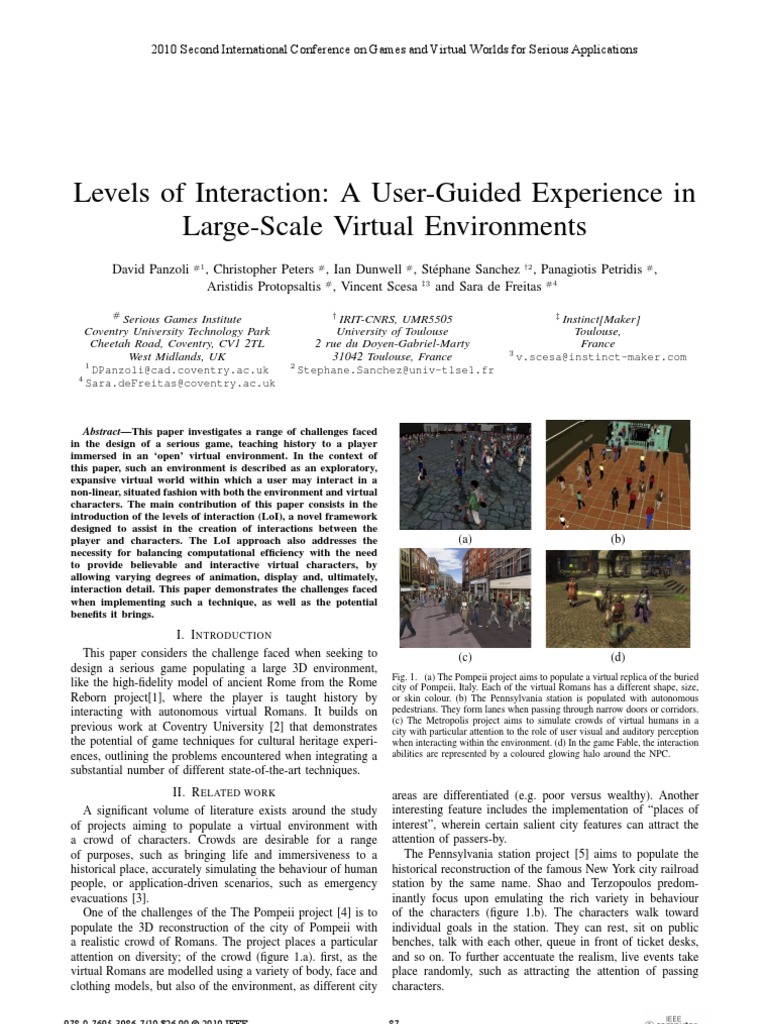 Levels of Interaction A User-Guided Experience InLarge-Scale Virtual ...