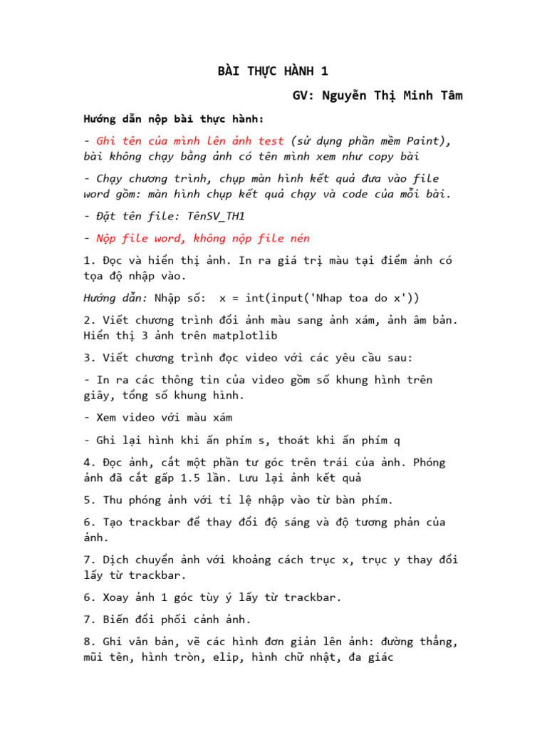 Bài TH C Hành 1 | PDF