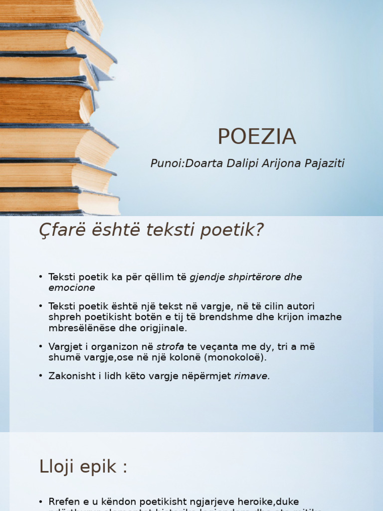 Poezia: Punoi:Doarta Dalipi Arijona Pajaziti | PDF