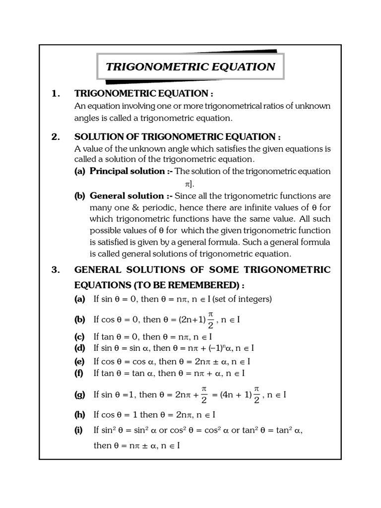 Trigonometric Equations HB | PDF | Trigonometric Functions | Functions And Mappings