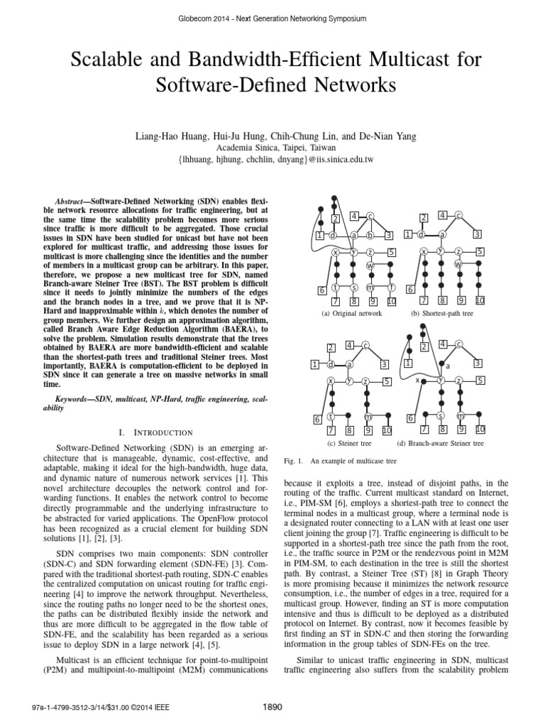 Scalable And Bandwidth Efficient Multicast For Pdf Computer Network Routing