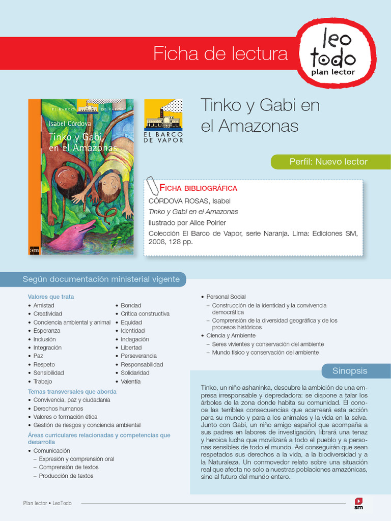 Tinko y Gabi en El Amazonas Ficha LeoTodo | PDF | Ciencias sociales