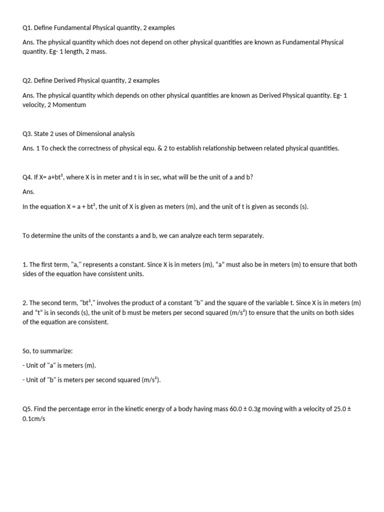 Physics Question Bank CH1 and CH2 | PDF | Euclidean Vector | Velocity