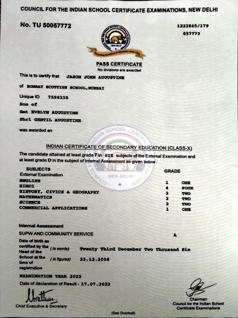 10th Marksheet and Certificate | PDF | Vocational Education | Student Assessment And Evaluation