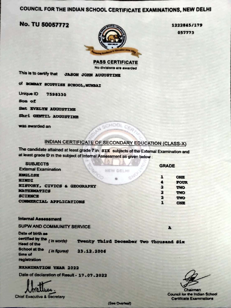 10th Marksheet and Certificate_compressed | PDF | Vocational Education | Student Assessment And ...