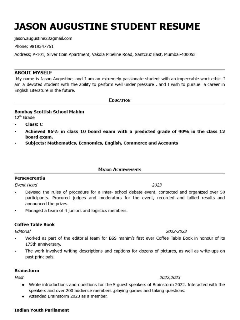 Jason Augustine Resume | PDF
