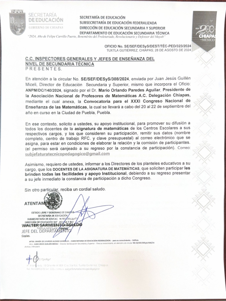 Oficio 323 Tec-Ped | PDF