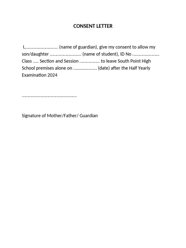 Consent Letter-wps Office | PDF