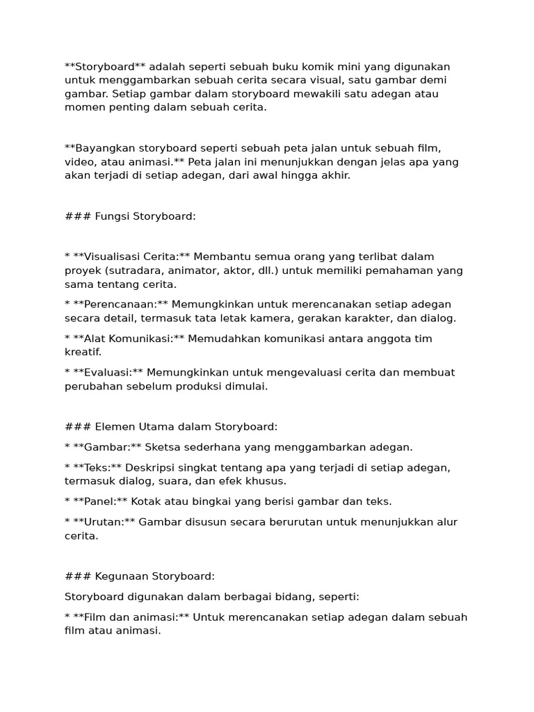 Apa Itu Storyboard | PDF