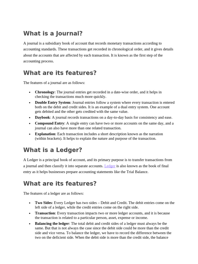 Accounting Basics: Journal vs Ledger | PDF | Debits And Credits ...