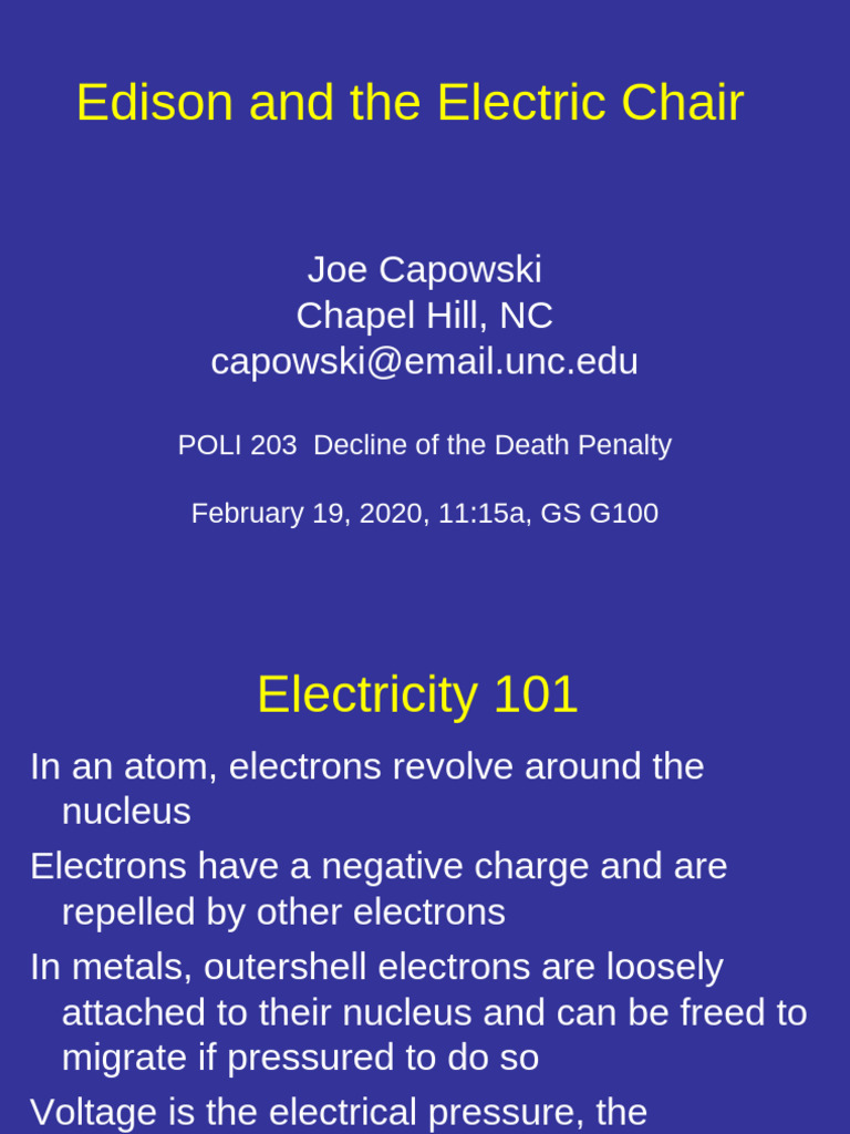 EdisonElecChair Copowski | PDF | Voltage | Thomas Edison