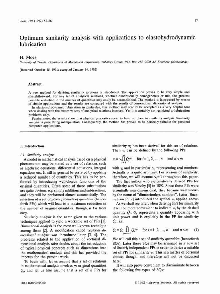 Moes公式线接触 | PDF | Mathematical Optimization | Equations