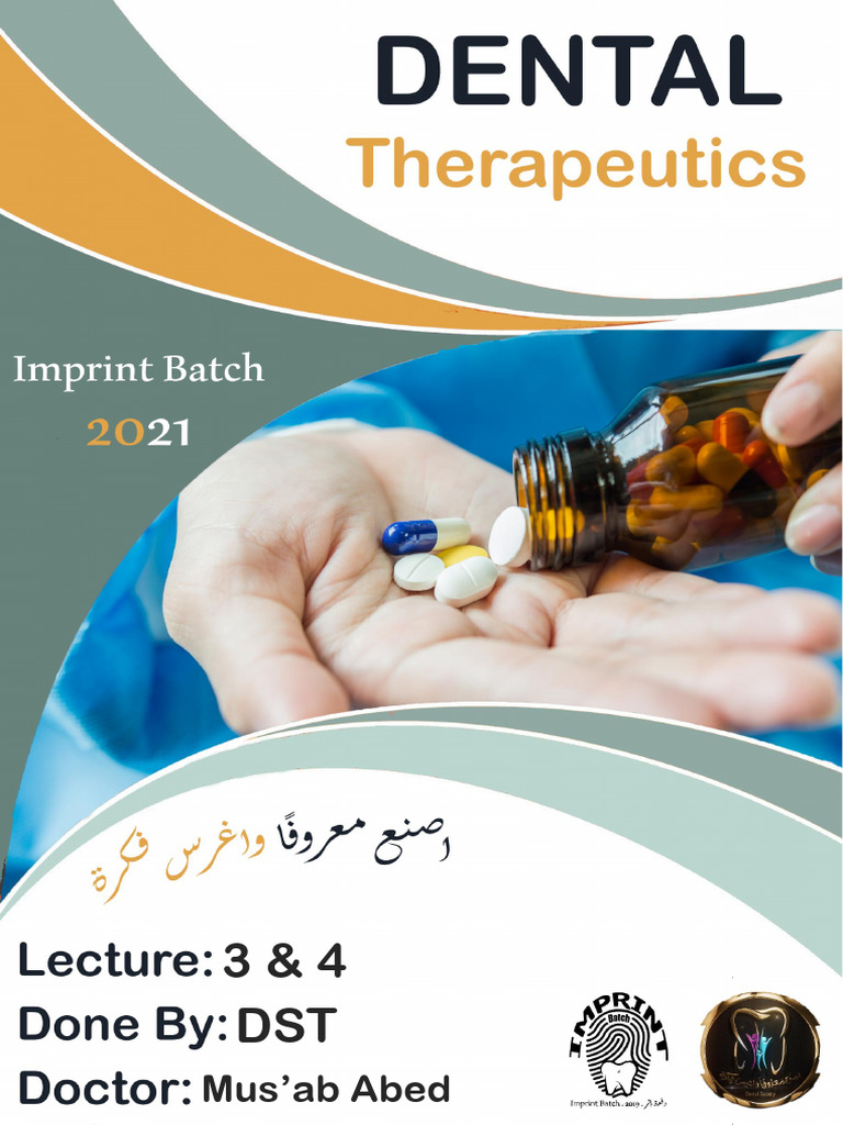 Dental Therapeutics Lec-3 & 4 | PDF