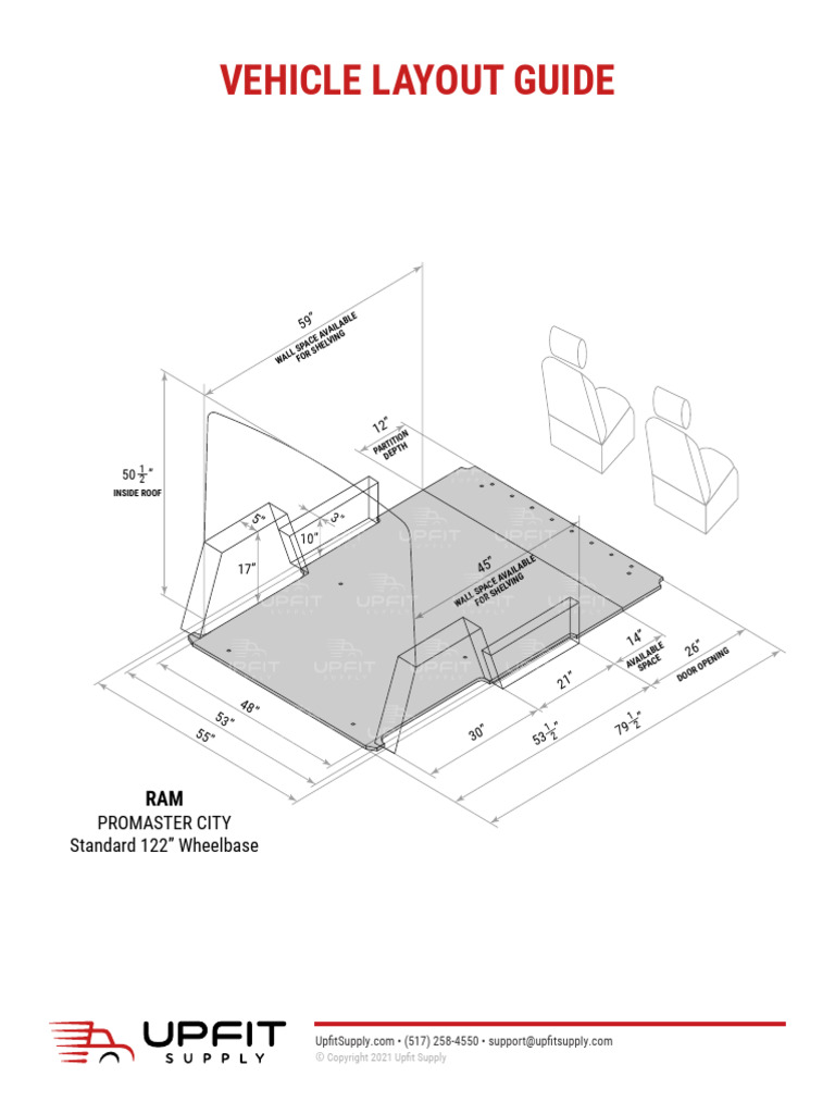 Measurements RAM ProMaster City | PDF | Motor Vehicle | Land Vehicles
