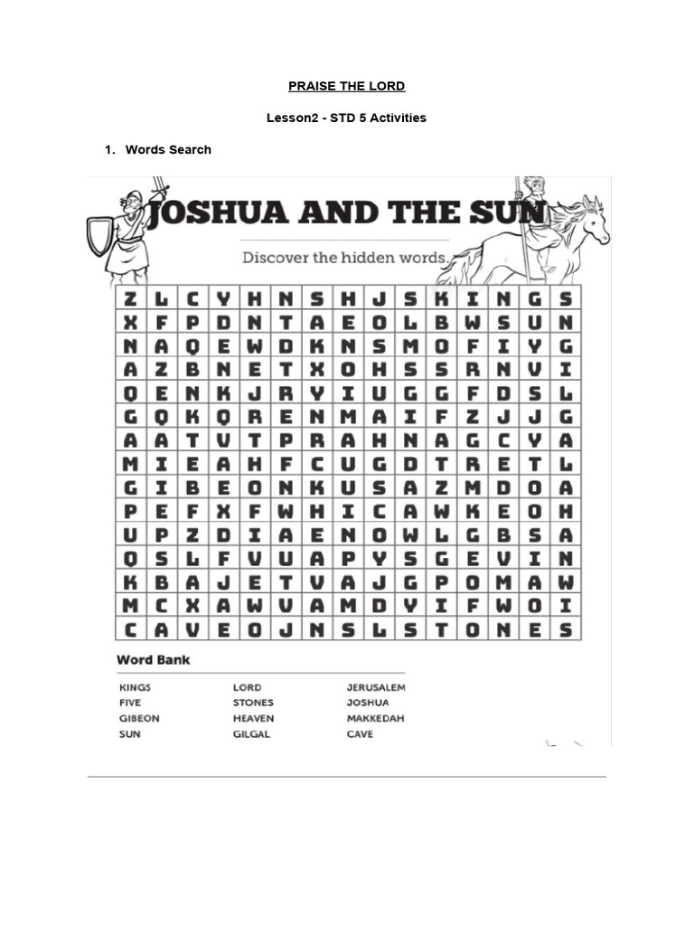 2lesson Std5 Activities | PDF