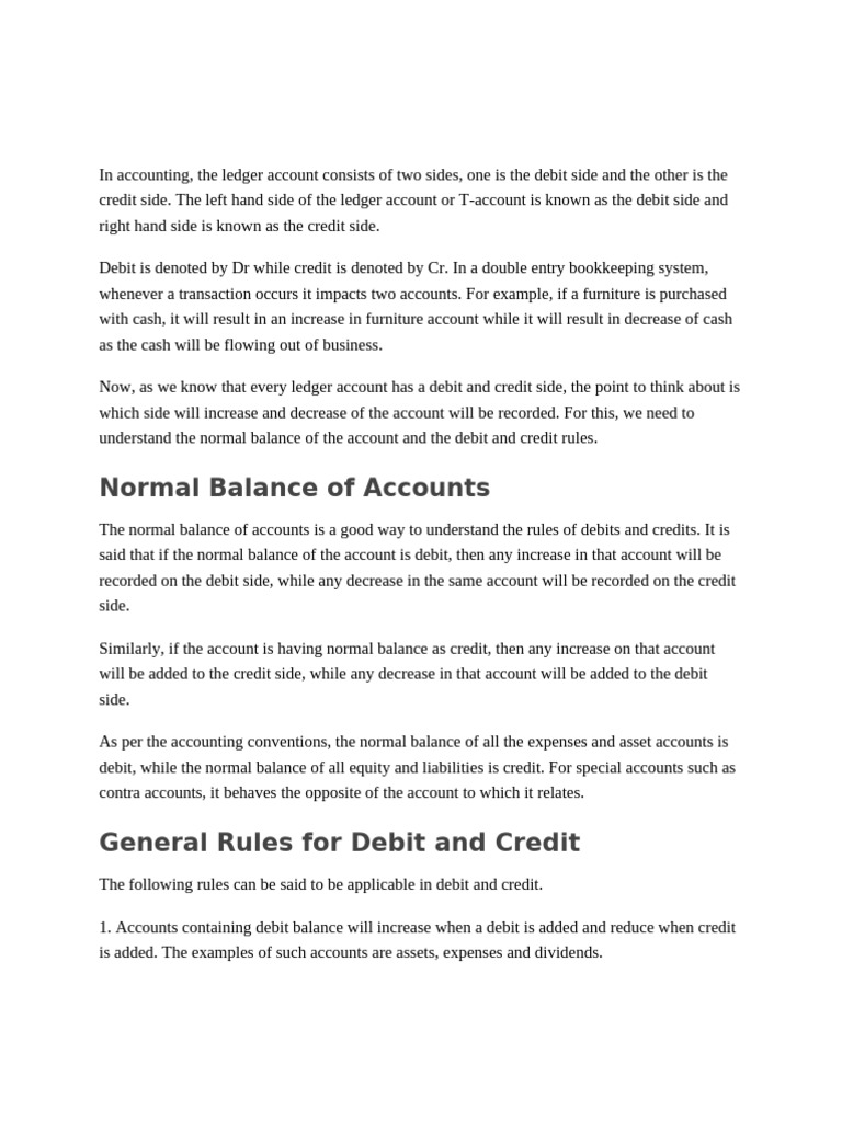 Rules of Debit & Credit | PDF