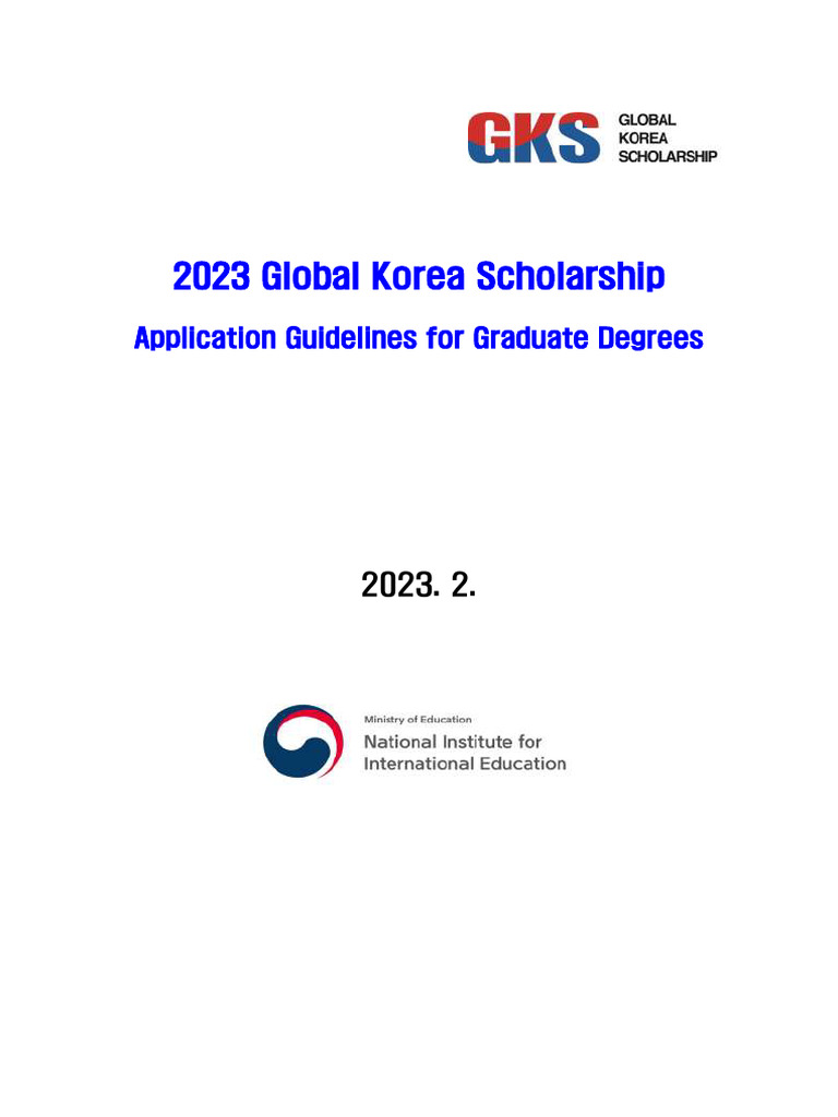 2023 GKS-G Application Guidelines | PDF | Birth Certificate | Academic Degree