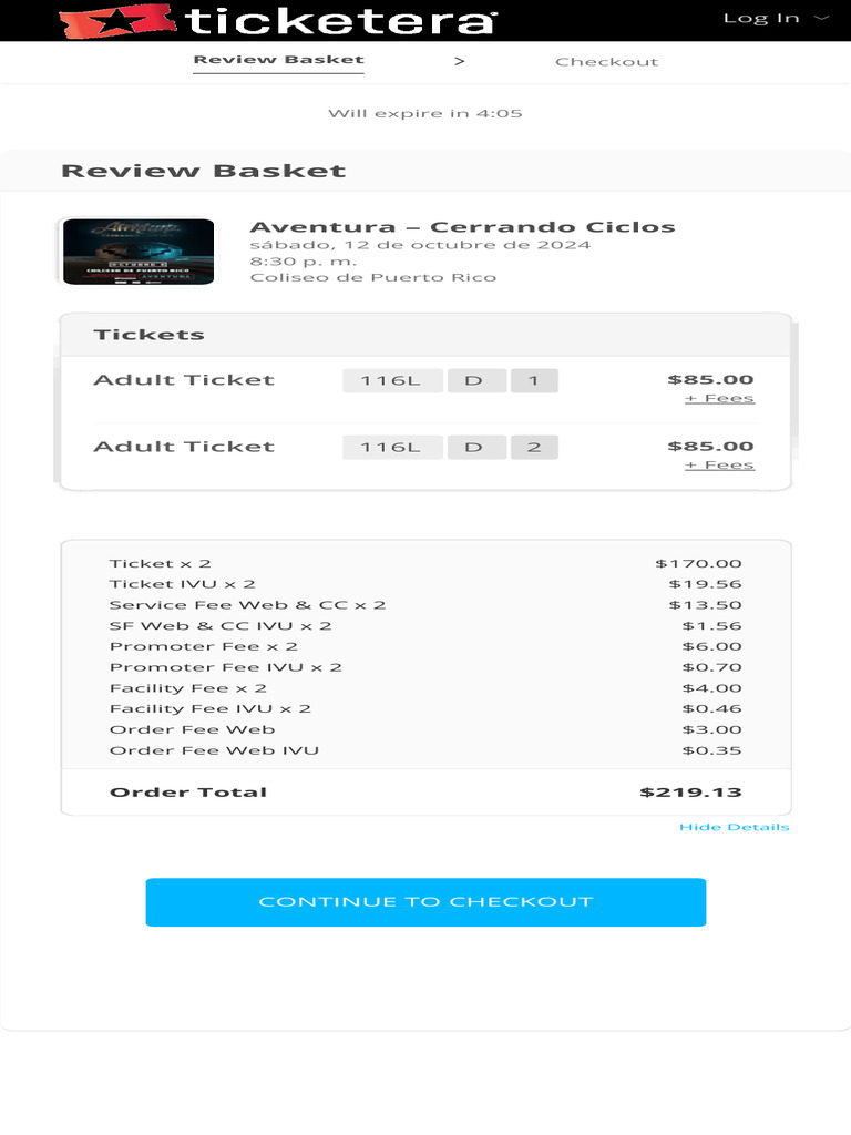 Pago - Ticketera - Coliseo de Puerto Rico | PDF