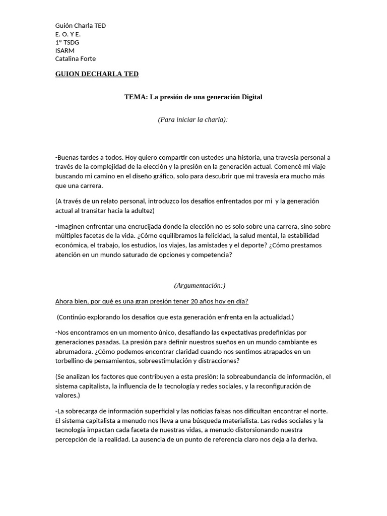 Guion TED | PDF | Crecimiento personal y profesional