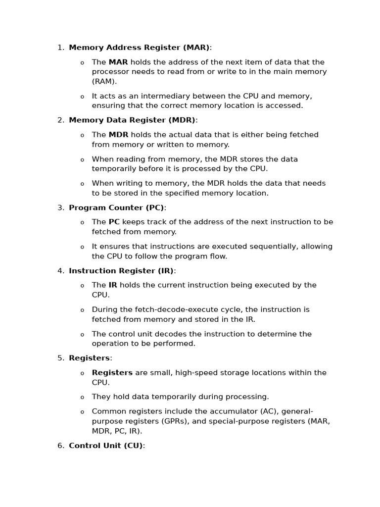 Memory Address Register | PDF