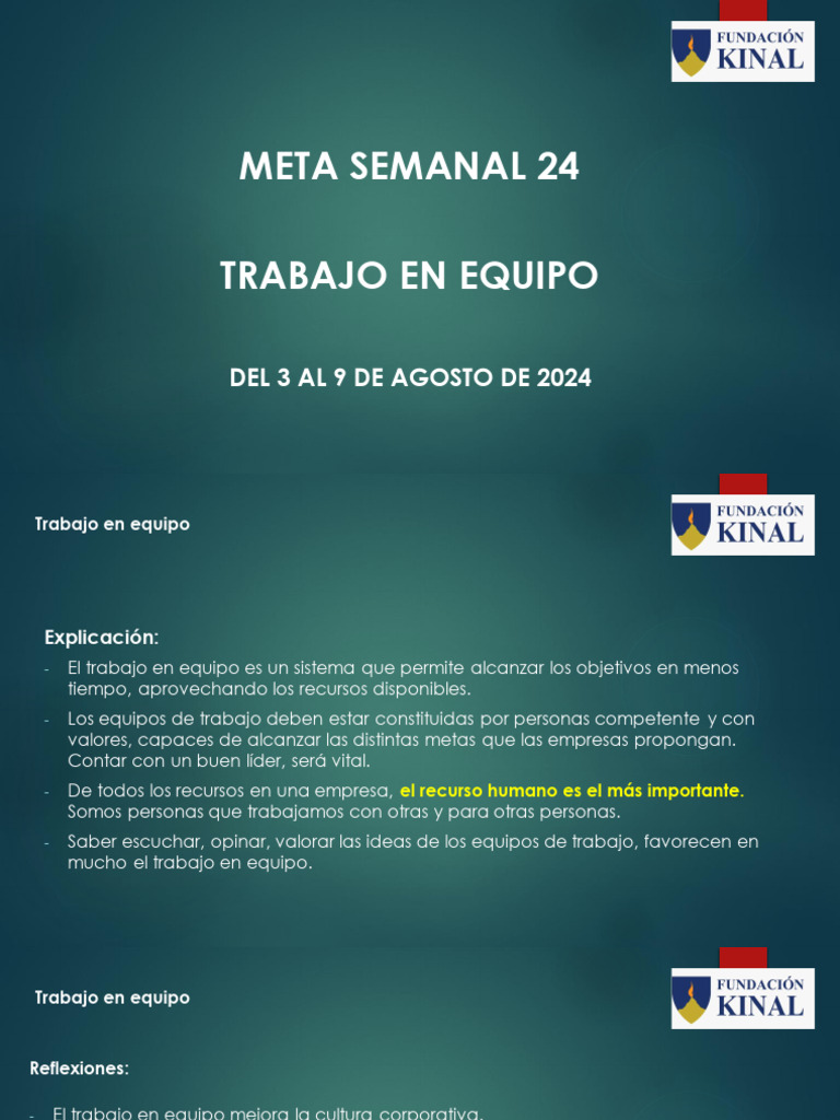 Meta 24 Trabajo en Equipo | PDF | Negocios