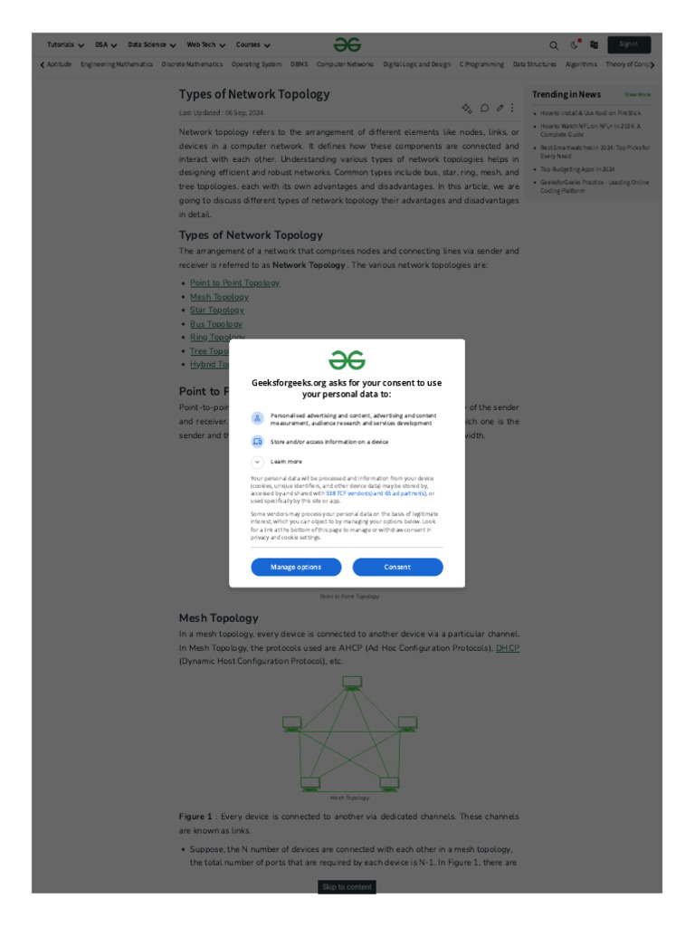 Geeksforgeeks Org Types Of Network Topology Pdf Network
