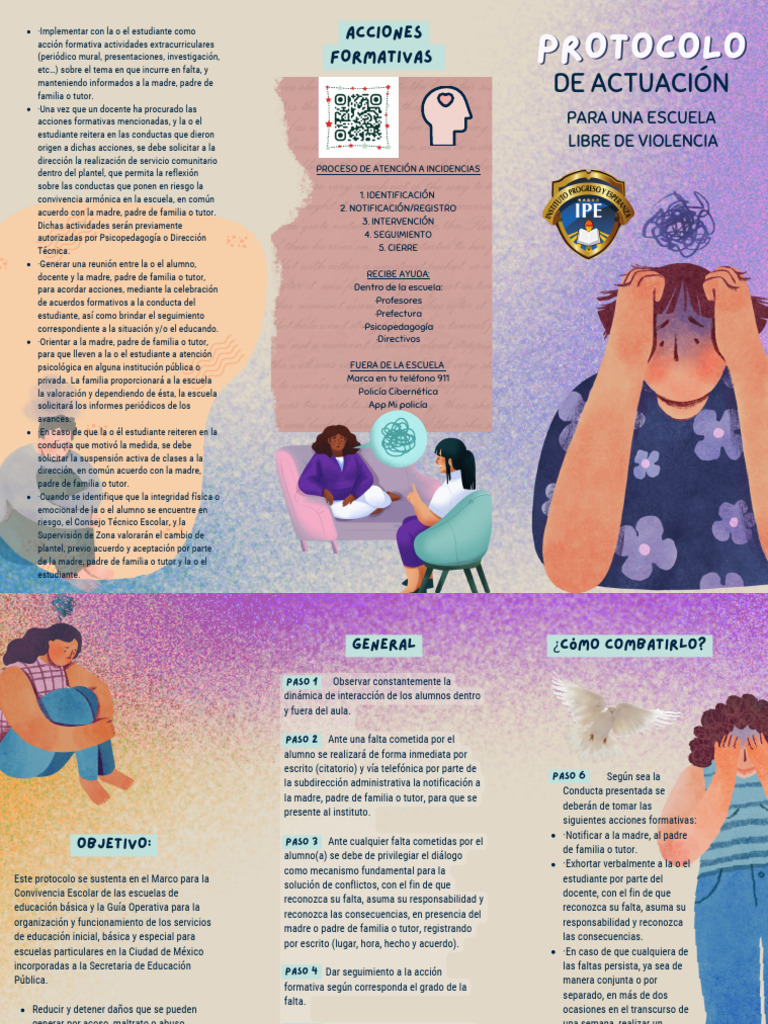TRIPTICO PROTOCOLO Prevención | PDF | Maestros | Abuso infantil