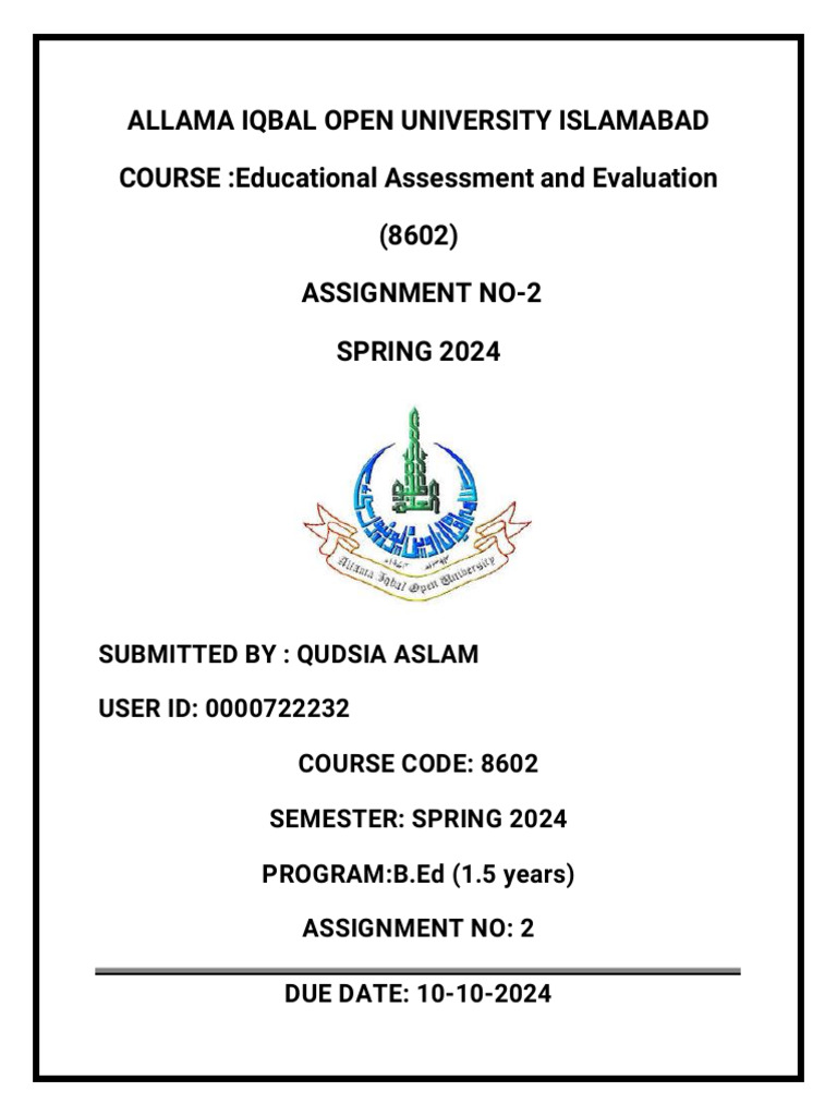 8602-2 Qudsia Aslam | PDF | Descriptive Statistics