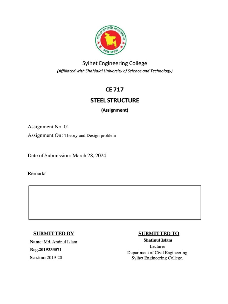Steel Assignment 1 | PDF