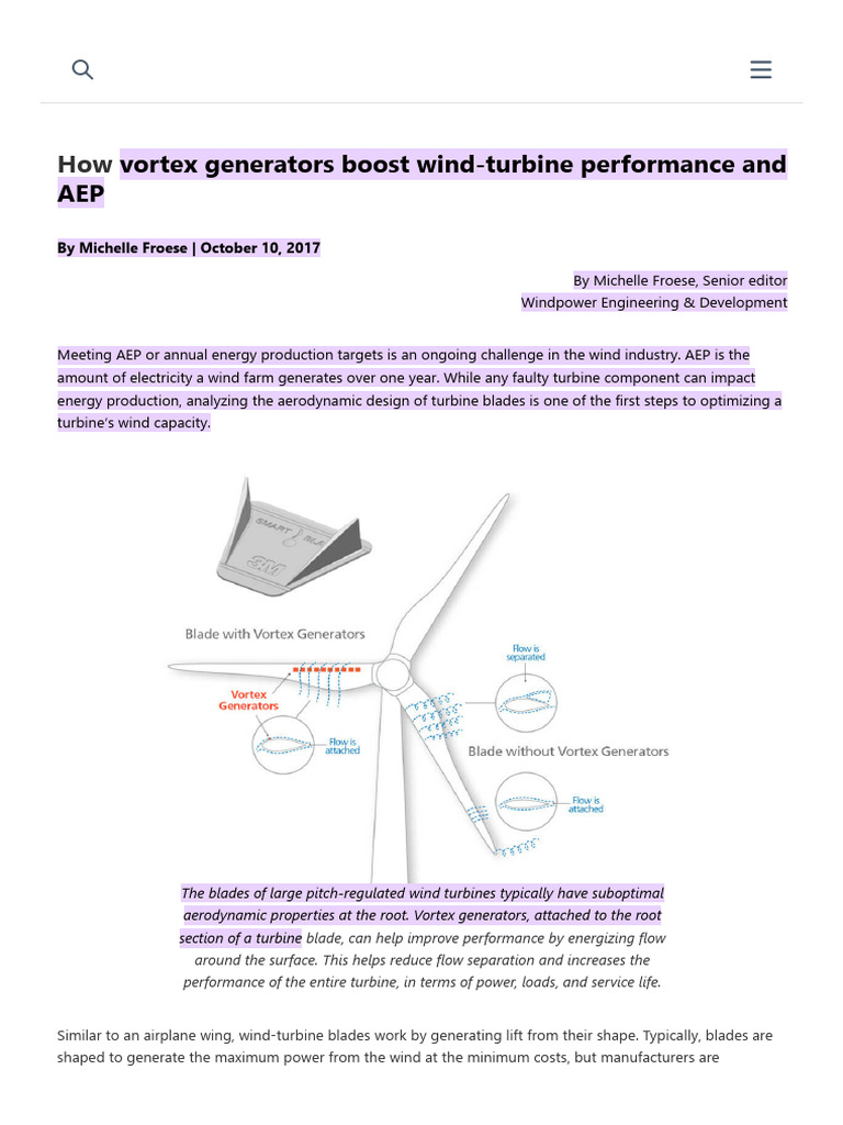 How vortex generators boost wind-turbine performance and AEP | PDF ... How vortex generators boost wind-turbine performance and AEP | PDF ...