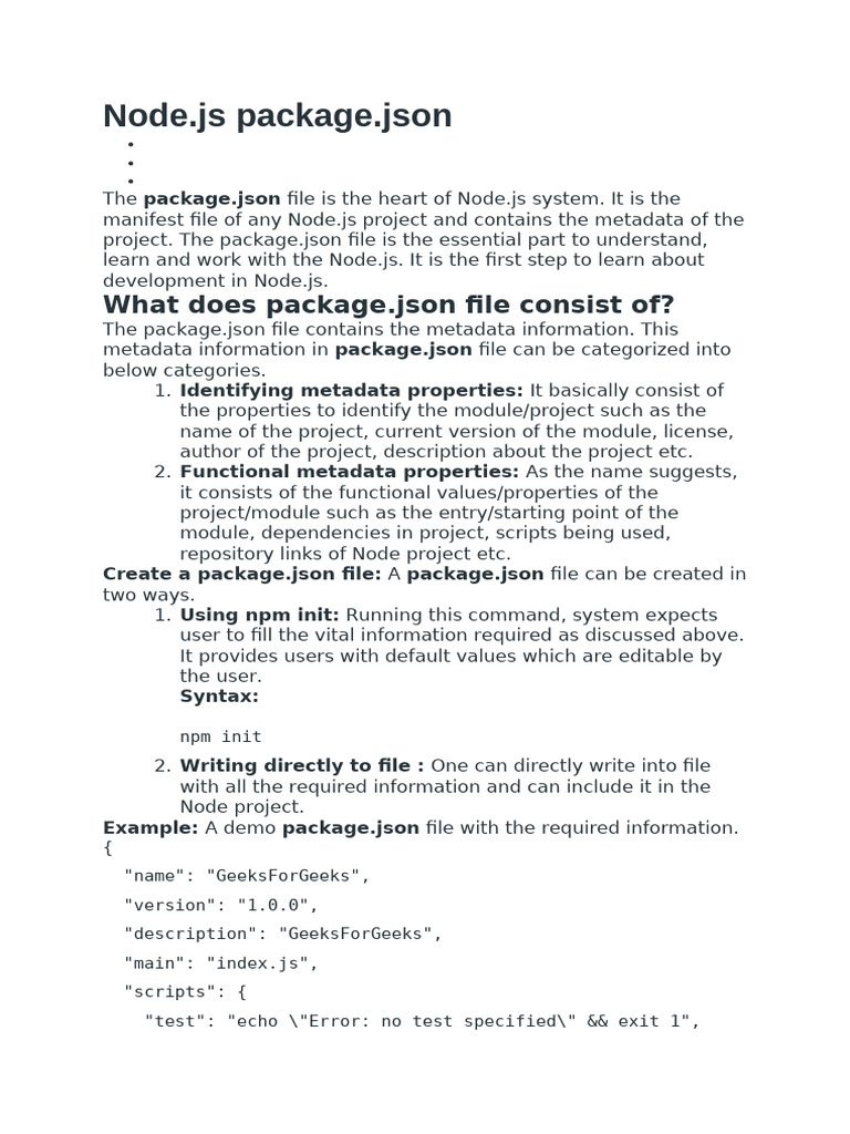 what is package.json | PDF | Computer Science | Software