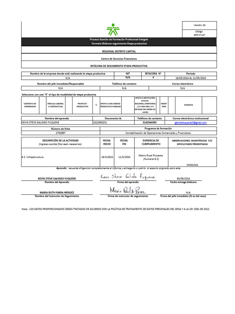 Gfpi-F-147 Bitácora 04 TD 1022956231 Galindo Fuquene Kevin Steve | PDF