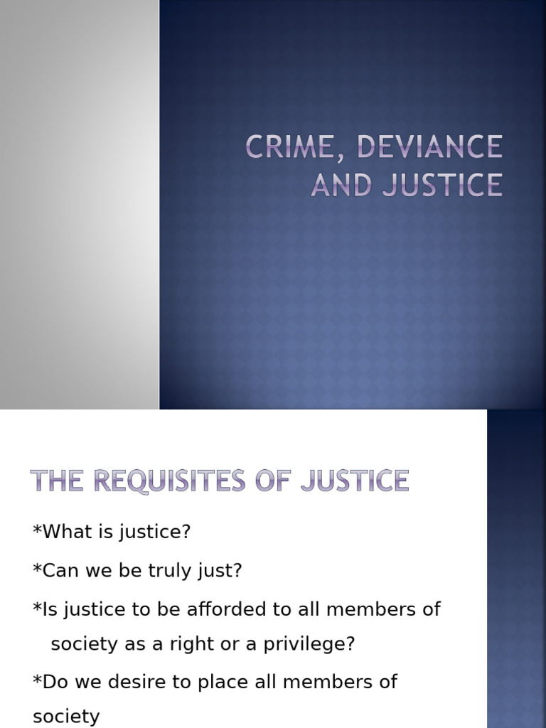 Justice | PDF | Deviance (Sociology) | Crimes