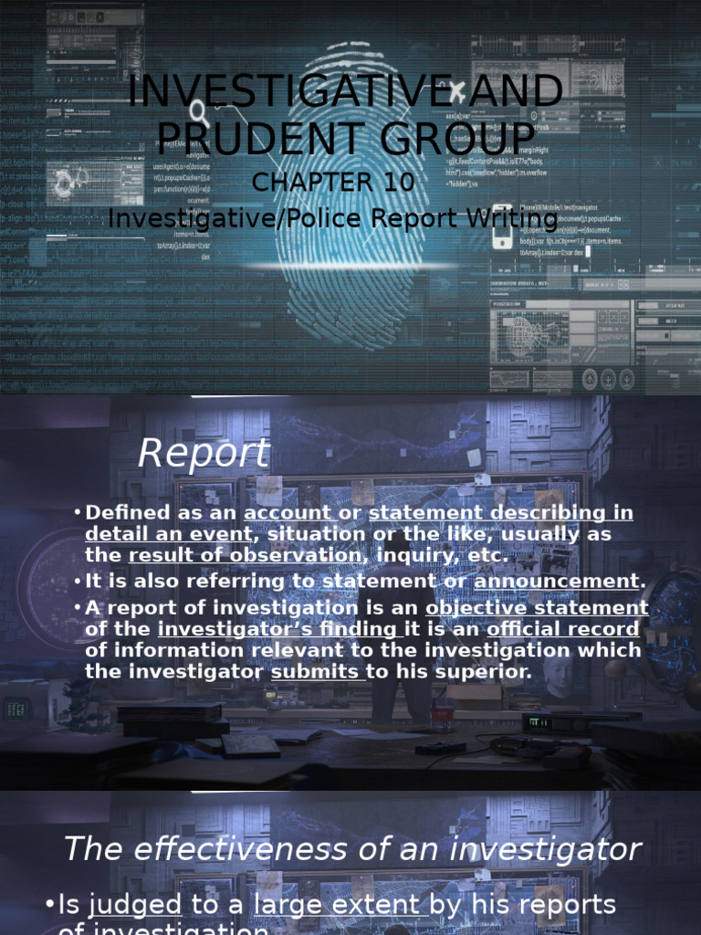 Investigative and Prudent Group | PDF | Justice | Crime & Violence