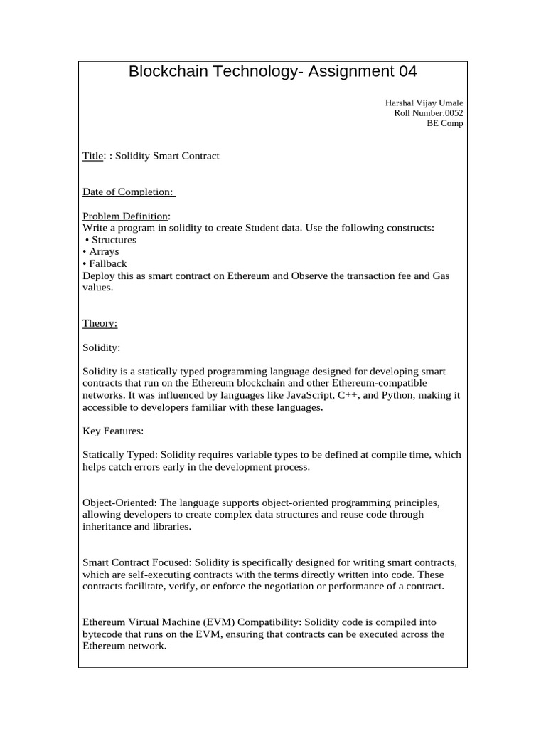 Blockchain Technology_4 | PDF | Inheritance (Object Oriented Programming) | Data Type