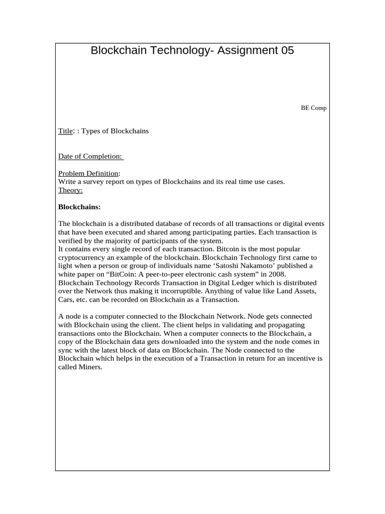 Blockchain Technology 5 Pdf Information Technology Applications