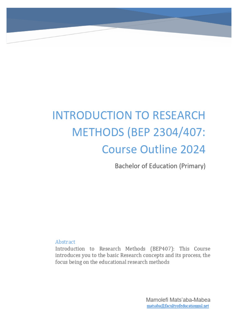 2024 Bep 2302 and 407 Course Outline | PDF | Sampling (Statistics ...