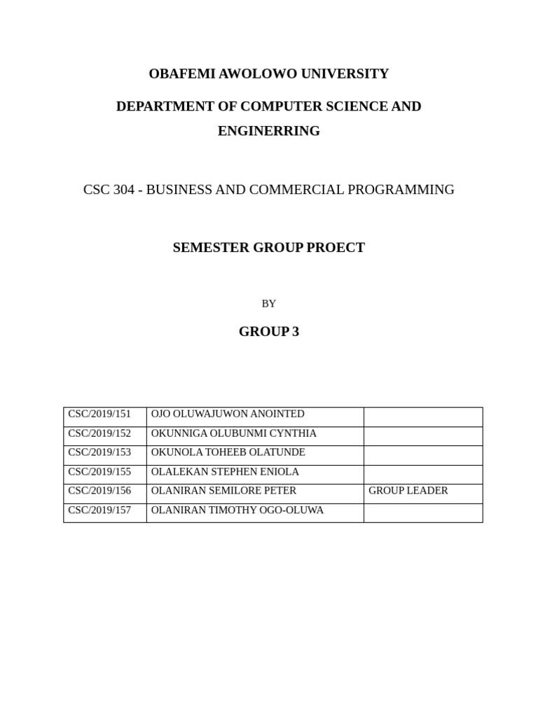 Group 3 Csc 304 Report Pdf Software Testing Computer Security