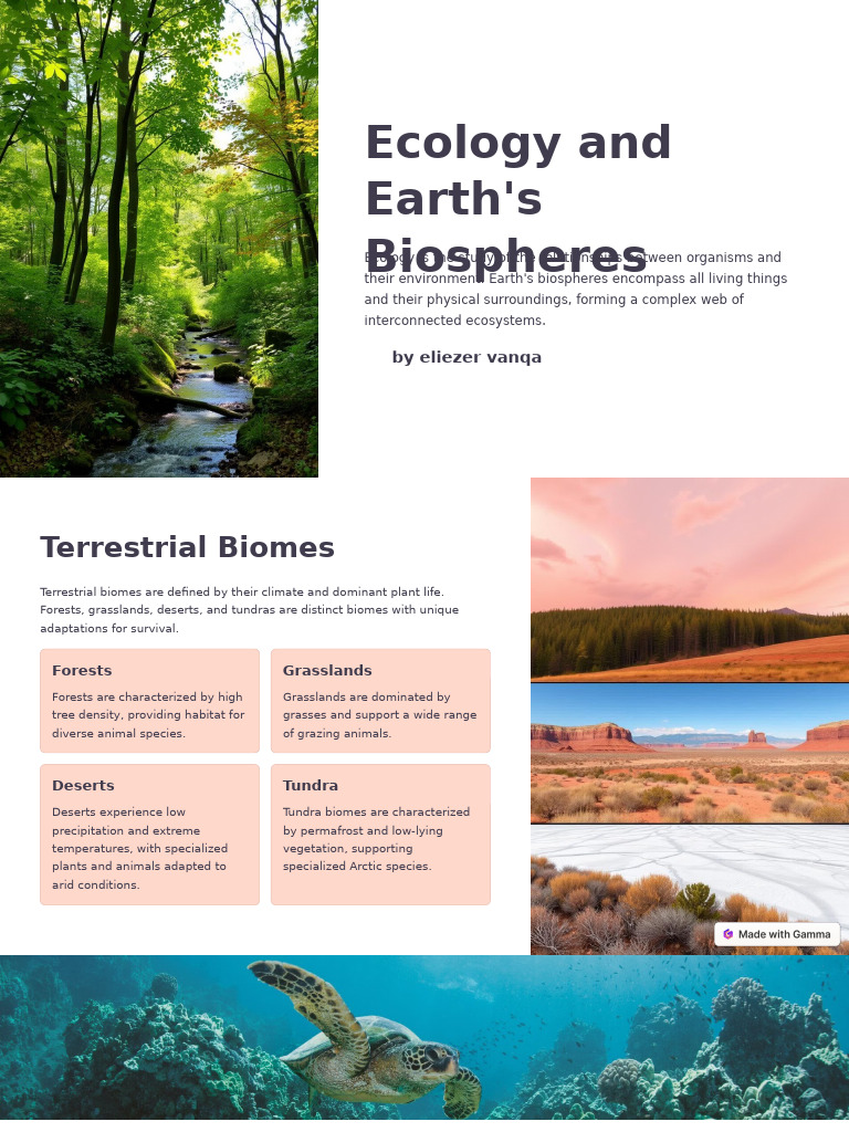 Ecology and Earths Biospheres | PDF | Ecosystem | Ecology