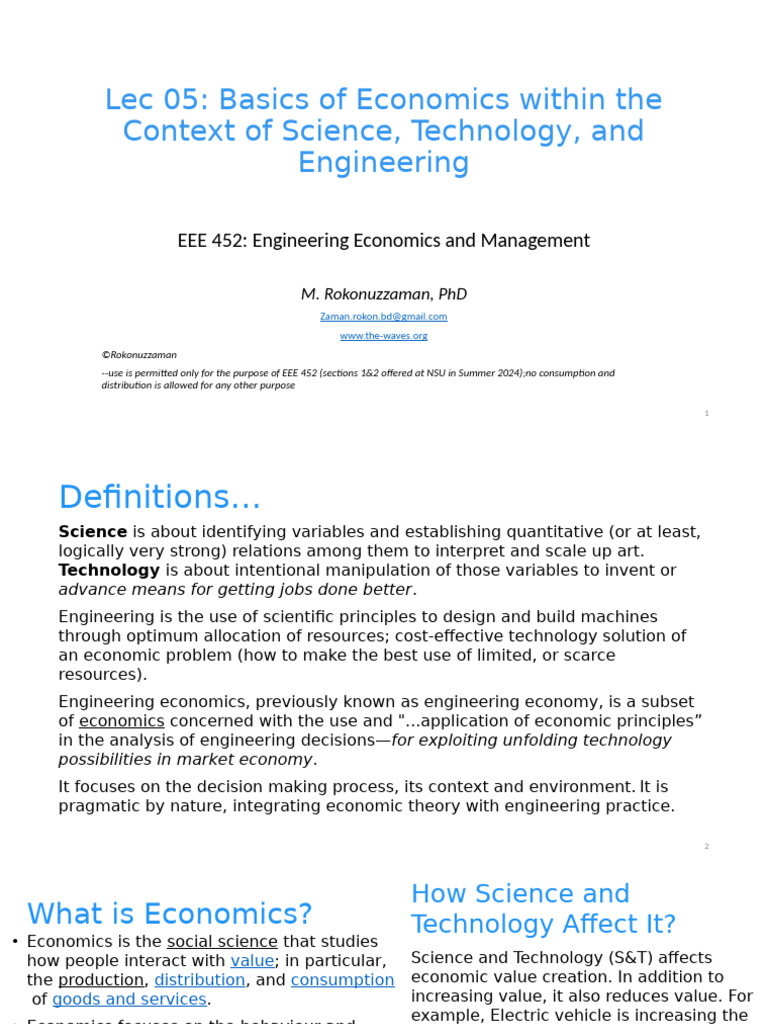 EEE 452 Updated Lec 5 | PDF | Economics | Market (Economics)
