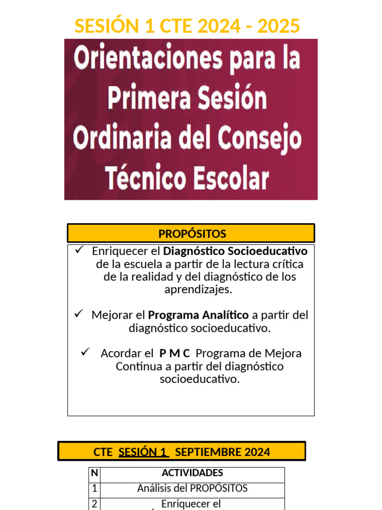Presentación Cte Sesión 1 Ordinaria 2024 | PDF | Evaluación | Cognición