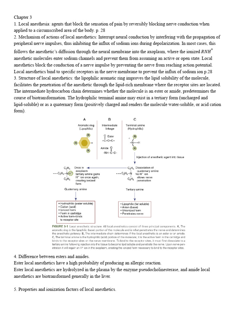 Local Anesthesia Study Guide | PDF