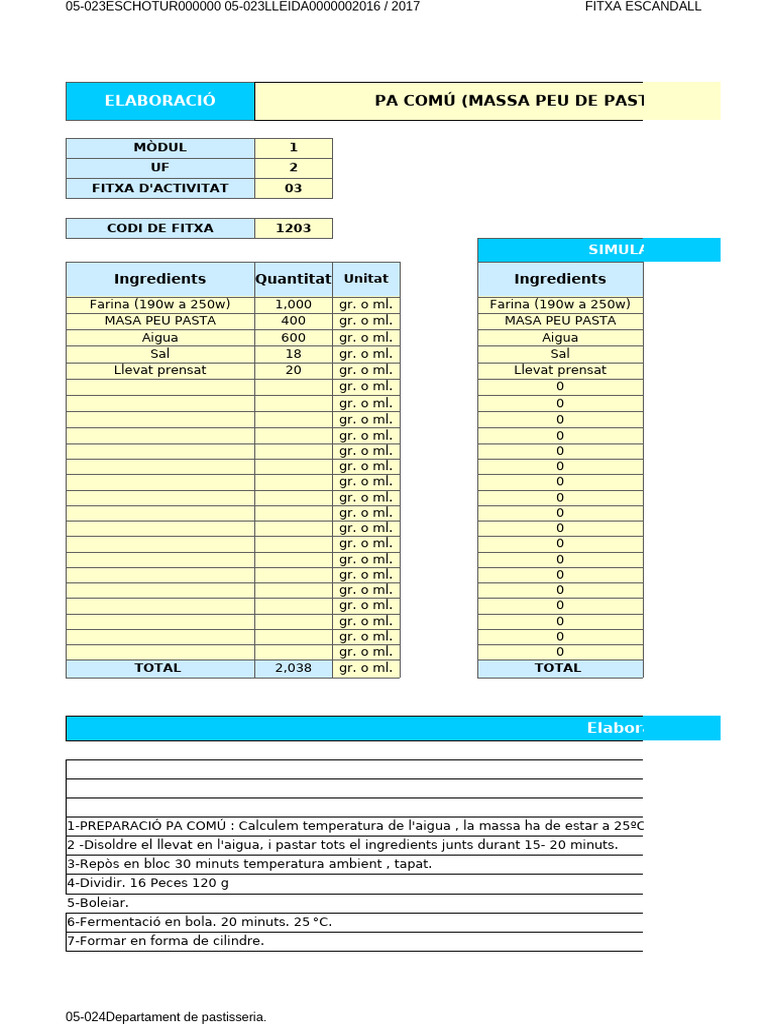 FC 1203 - Flauta Llimons Entrepans (Massa Peu Pasta) | PDF