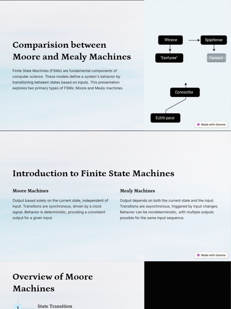 Moore and Mealy Machine Comparison | PDF | Theory Of Computation | Computer Engineering